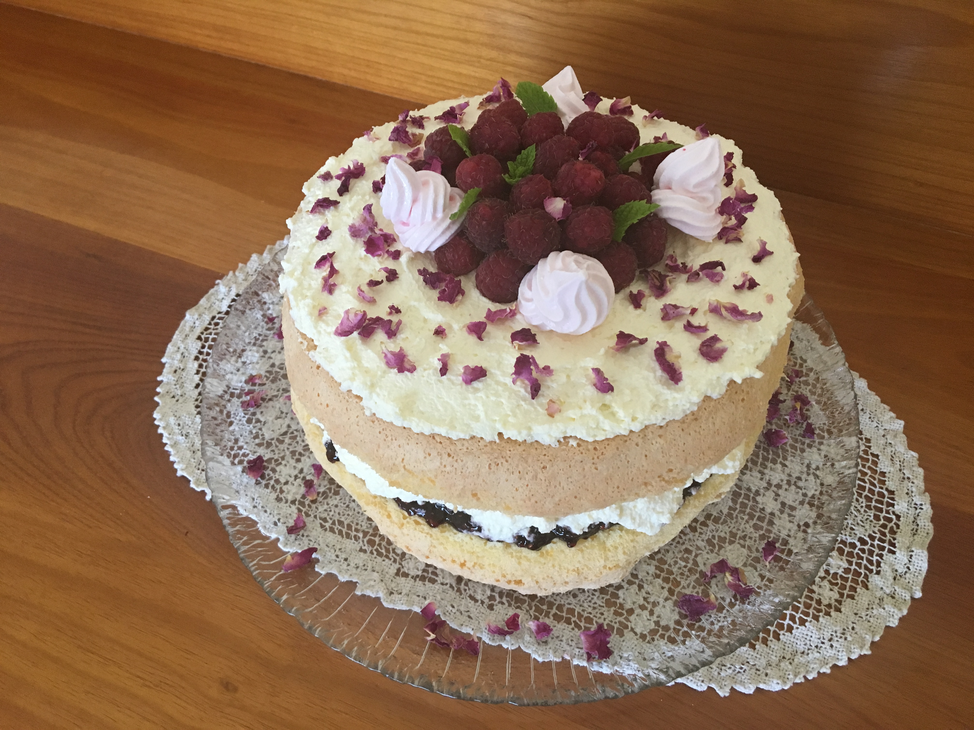 Raspberry and Rose Sponge Cake – Sweet Treats by the Sea